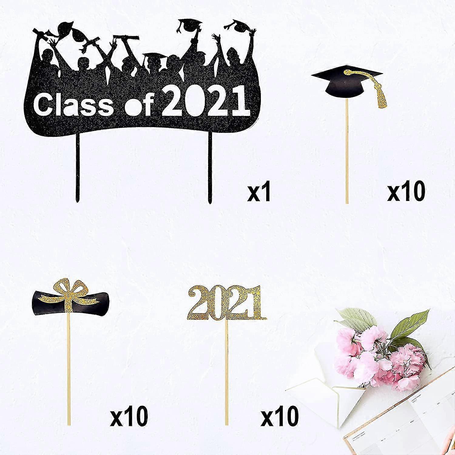 30+1 2021 Graduation Cake Toppers, Big Size Class Of 2021 Cake Toppers ...