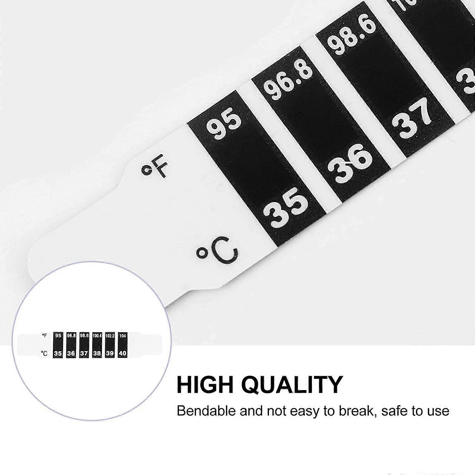 10-Pack Forehead Thermometer Strips, Reusable + Temperature Indication ...