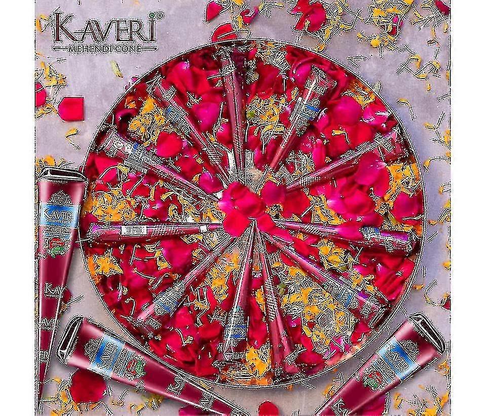Kaveri Dark Brown Natural Henna Mehndi Cones - Temporary Tattoos ...