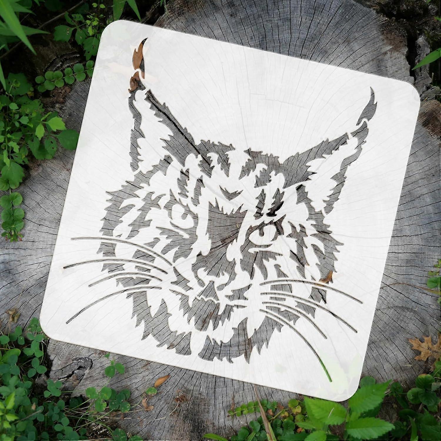Bobcat Stencil for Painting 11.8x11.8inch Reusable Large Cat Stencils ...