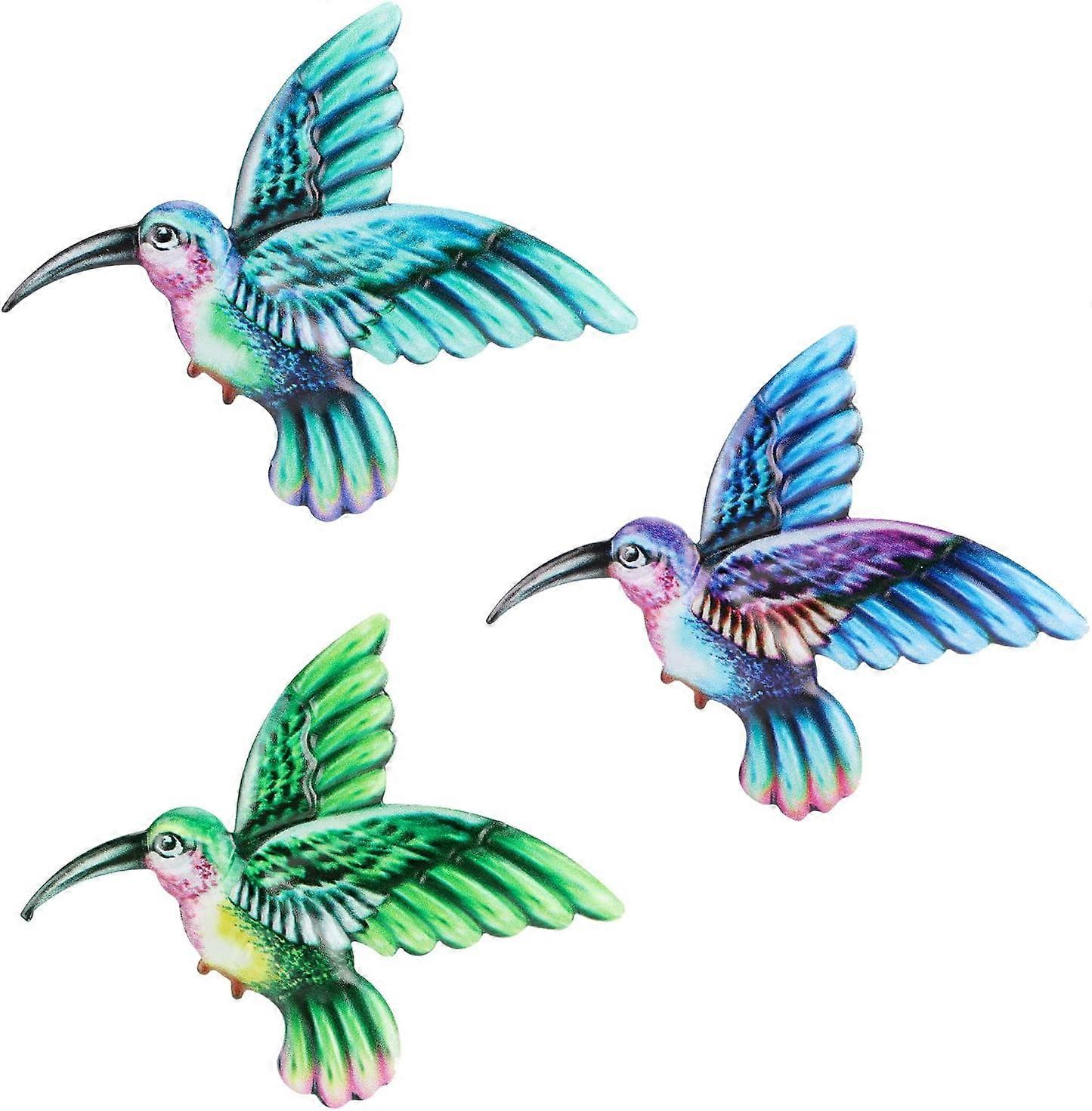 Metal Wall Decor, Colorful Hummingbird Iron Sculpture Metal Wall ...