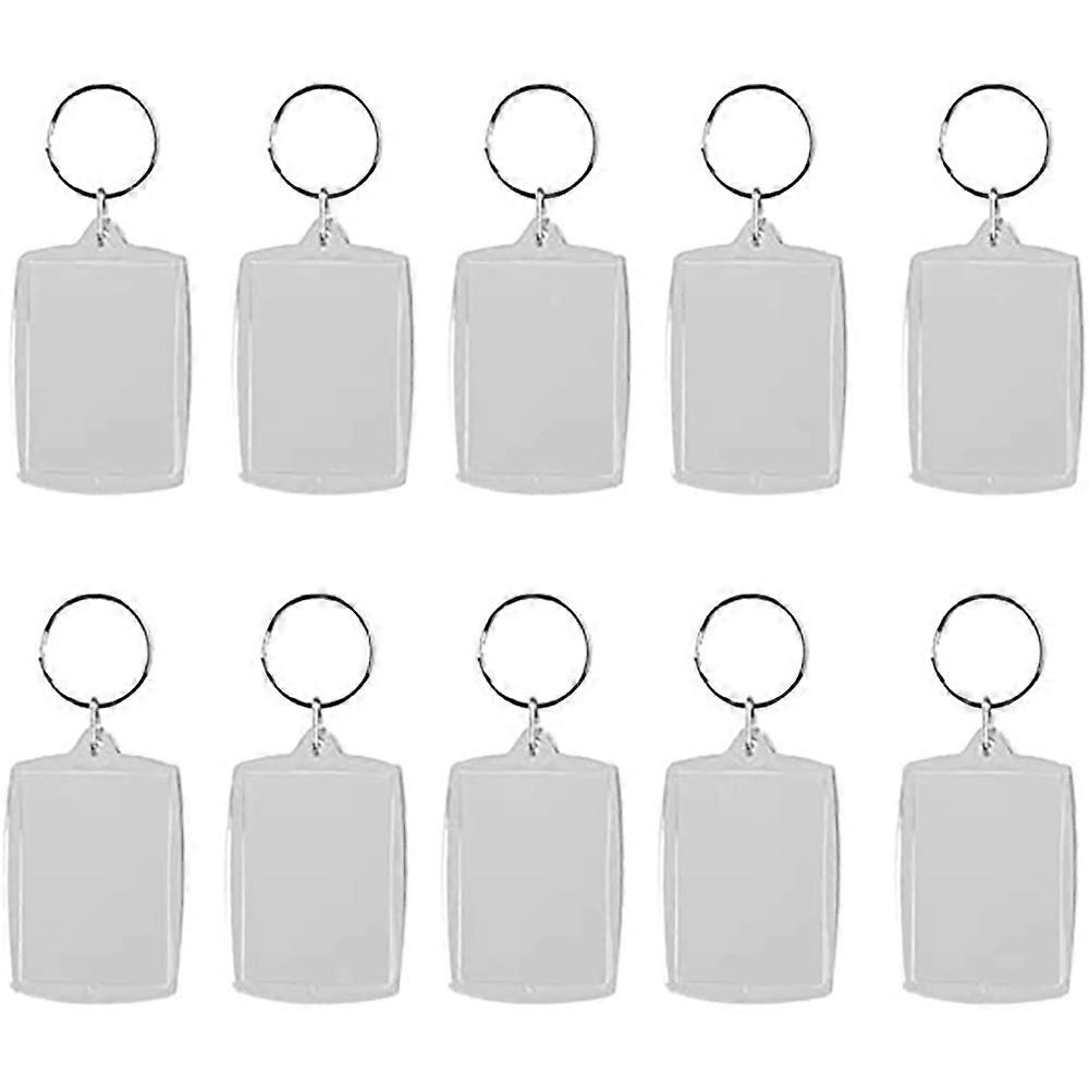 10PCS Clear Keyring Acrylic Photo Key Chain Picture Frame Blanks DIY ...