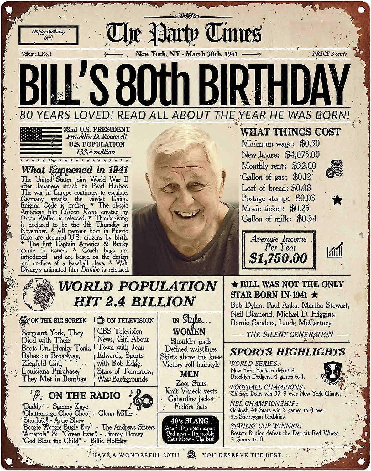 Metall Garage Schilder für Männer 80. Geburtstag Zeitung Metallschild ...