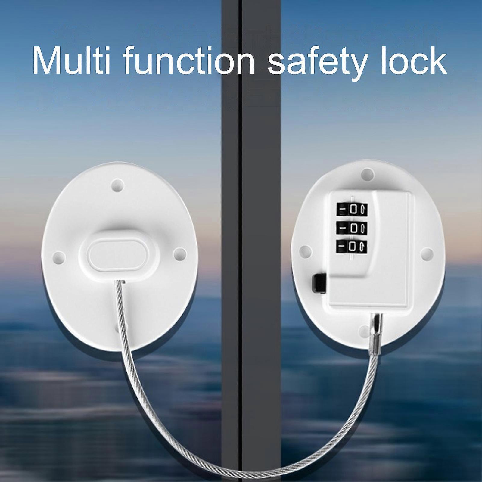 2Pcs Keyless Digital Locks with Steel Cable Punch Free Self-Adhesive ...