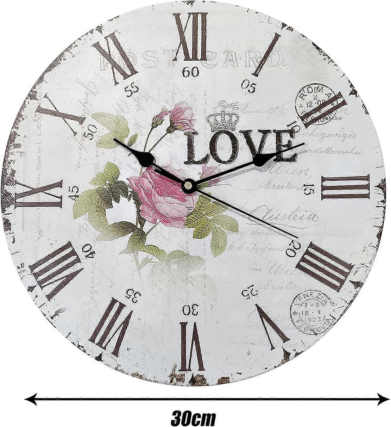 Wooden Wall Clock, 30cm Vintage Clock, Modern Design Wall Clock, Large ...