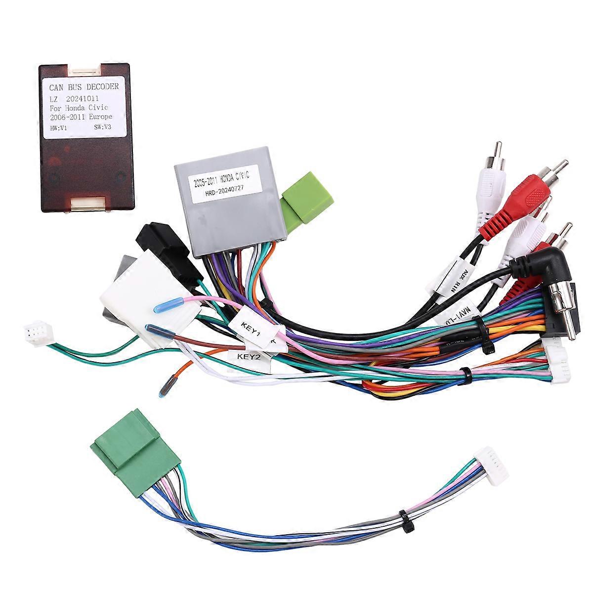 Android Radio Cable 16 Pin CANBus Power Wiring Harness Socket Adapter ...