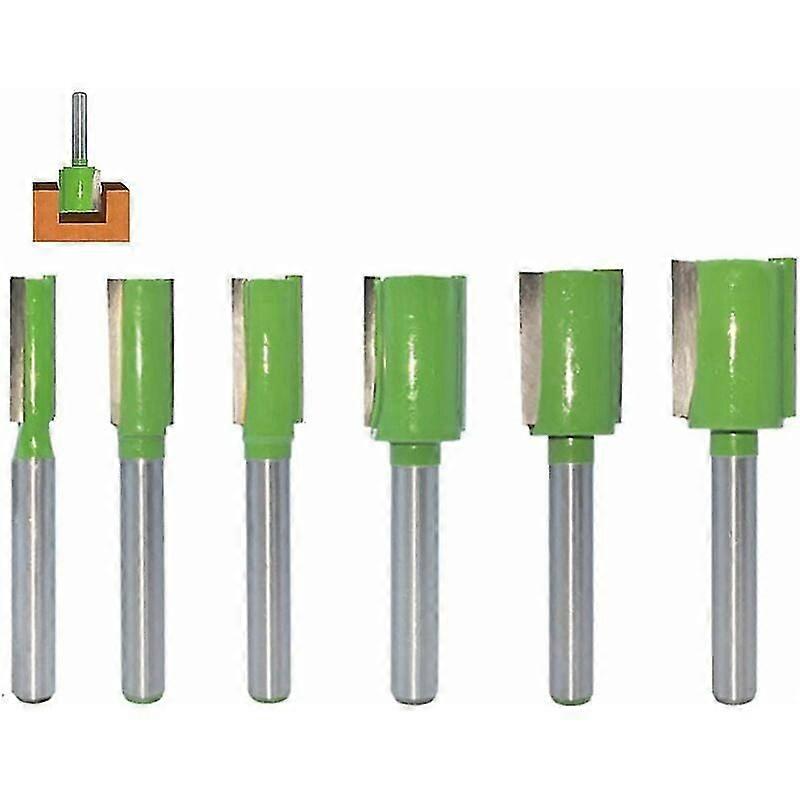 6pcs Straight Cutter Bits with 6mm Shank for Woodworking, Groove ...