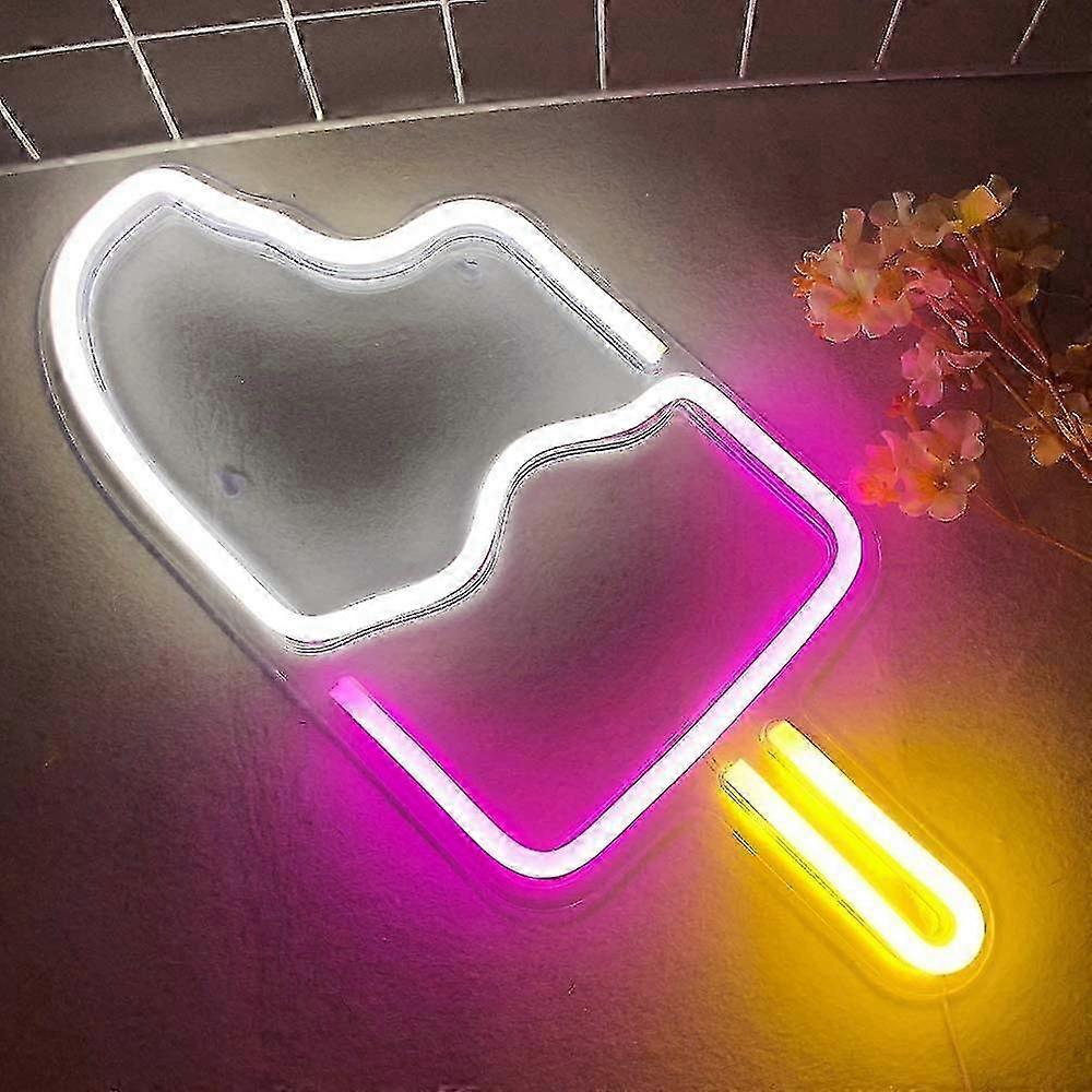 Wabjtam Popsicle Neon Sign - Usb Powered 3d Art Led Signs Neon Lights ...