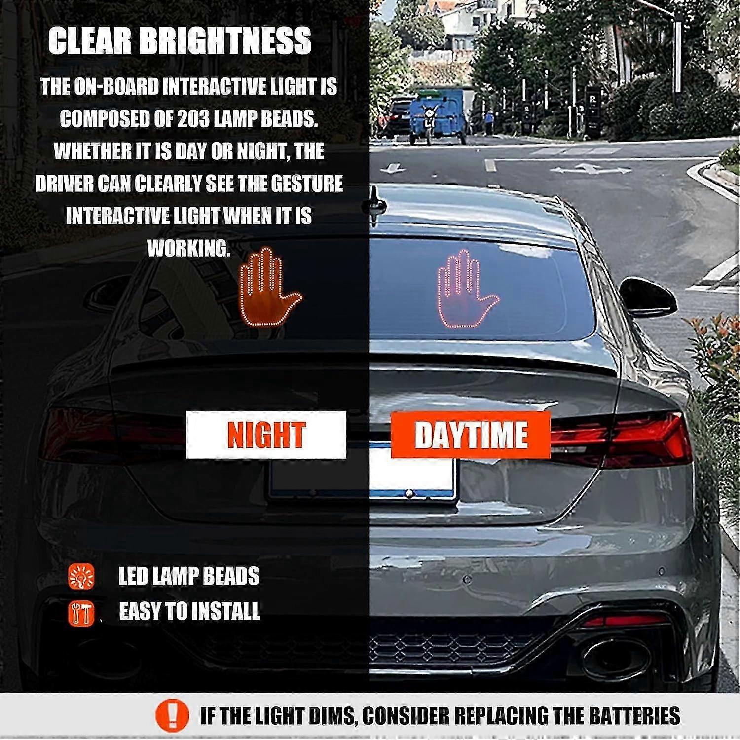 LED Back Window Car Sign with Remote Control Gesture Lighting for ...