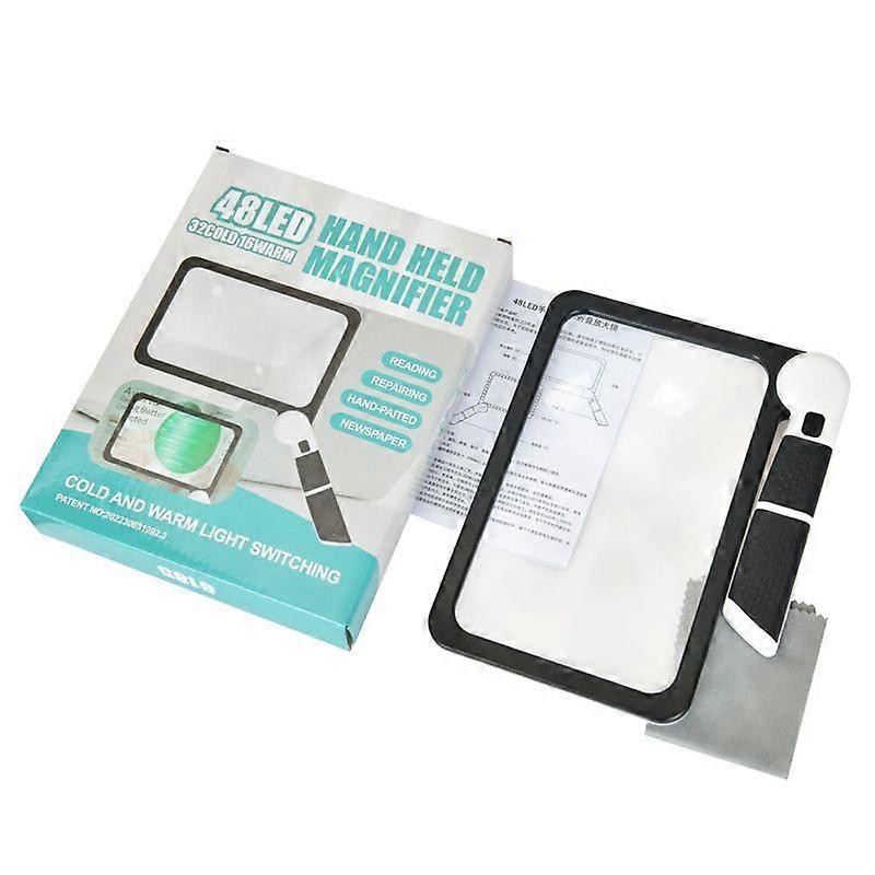 5X large magnifying glass, square handheld folding magnifying glass, 48 ...
