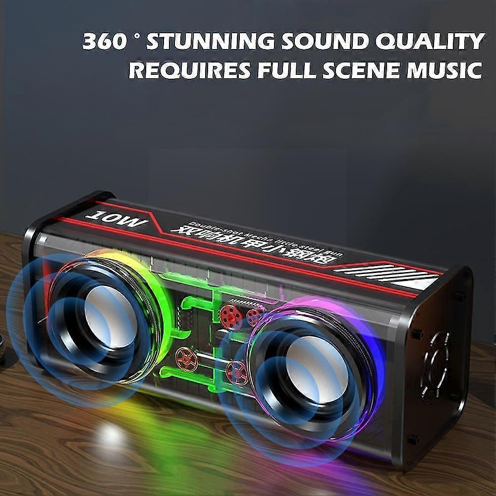 V8 Dual-tone Transparent Mech Speaker Rgb Light Bluetooth Portable ...