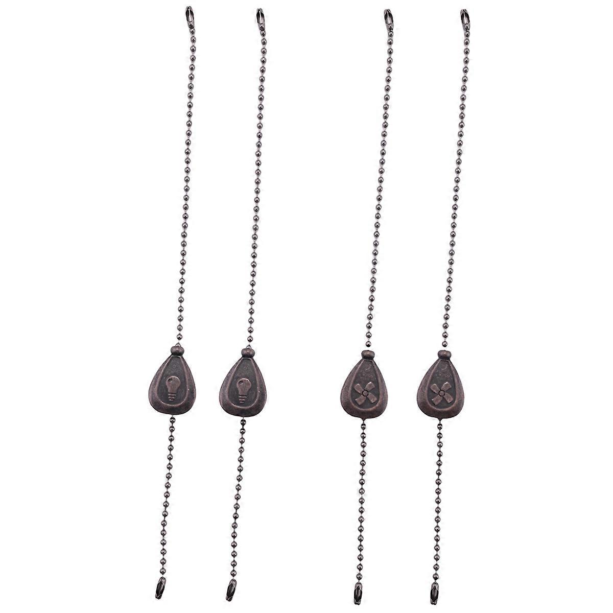 4Pcs Bronze Ceiling Fan Pull Chain Set, Decorative Fan Pull Chain ...