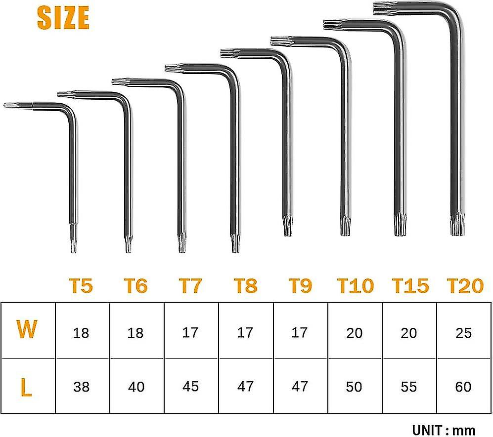 8 X Allen Key Set Torx Key Allen Wrenches, Star-shaped Tx Key With ...