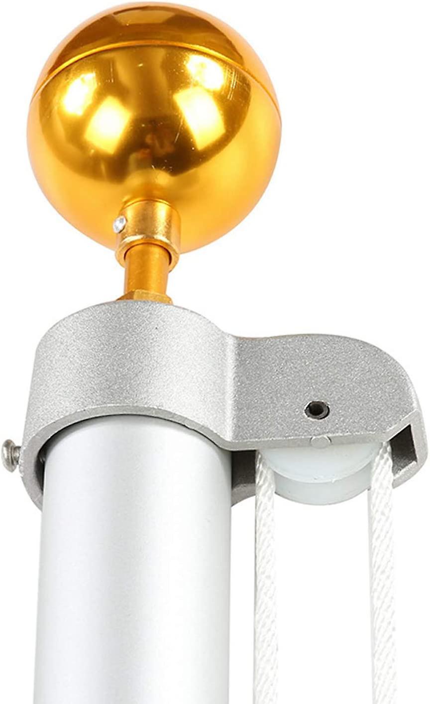 Truck Flag Pole with Nylon Pulley Silver Cast Aluminum Body Stationary ...