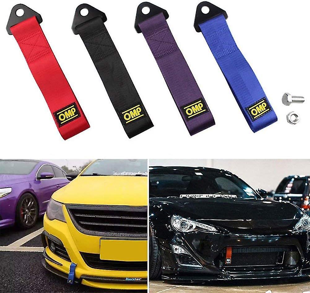 Racing Car Trailer Sport Rope Towing Strap Set Towing Hook Red For ...