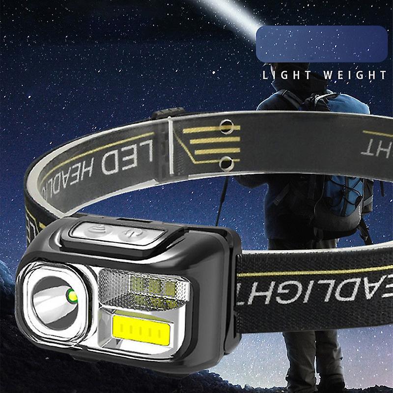 LED Headlight USB Charging Inductive Portable Strong Light Long Range ...