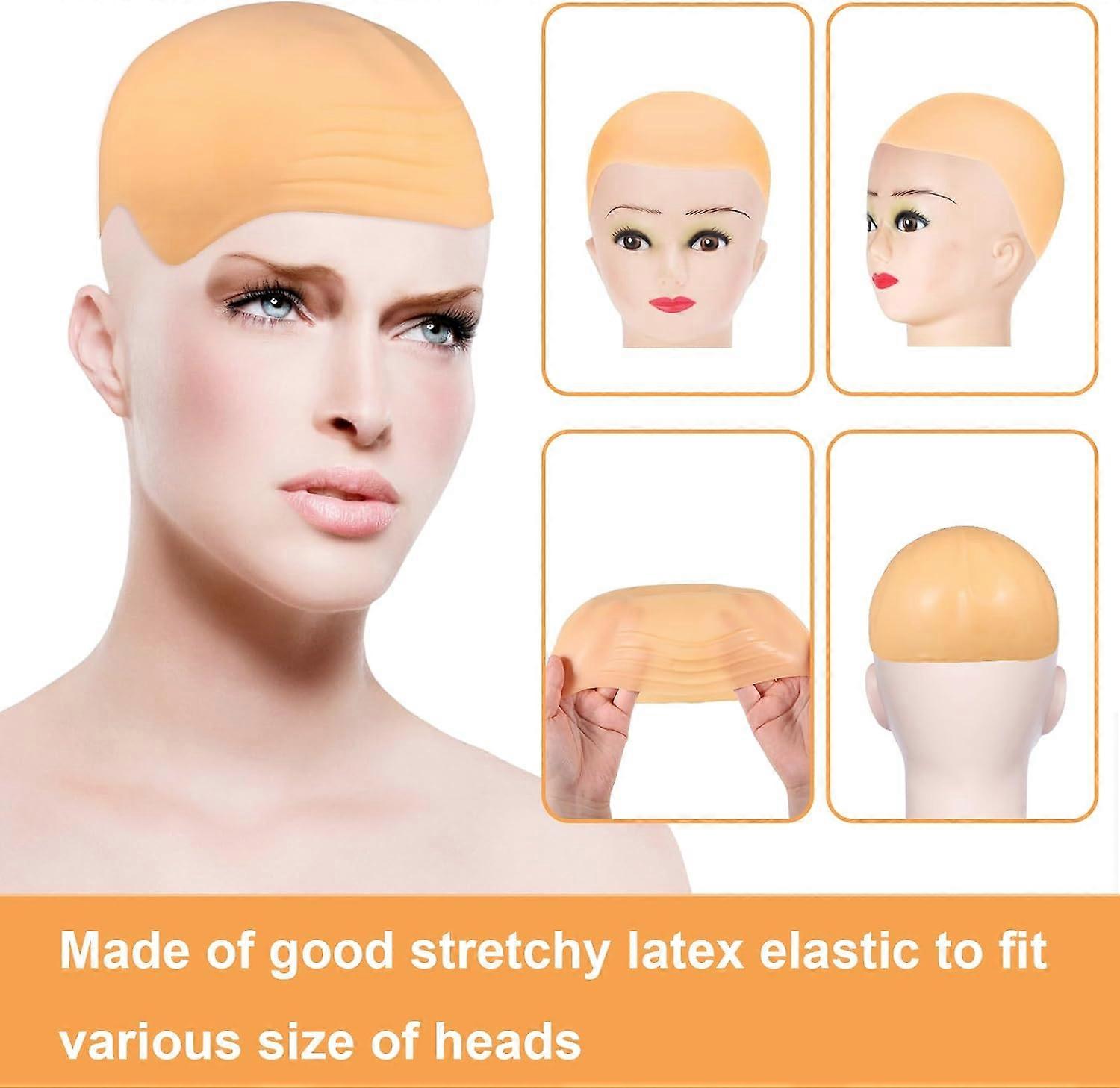 Bald Cap, Fancy Dress Cosplay Hat Bald Head Bald Wig Head Bald Skin ...