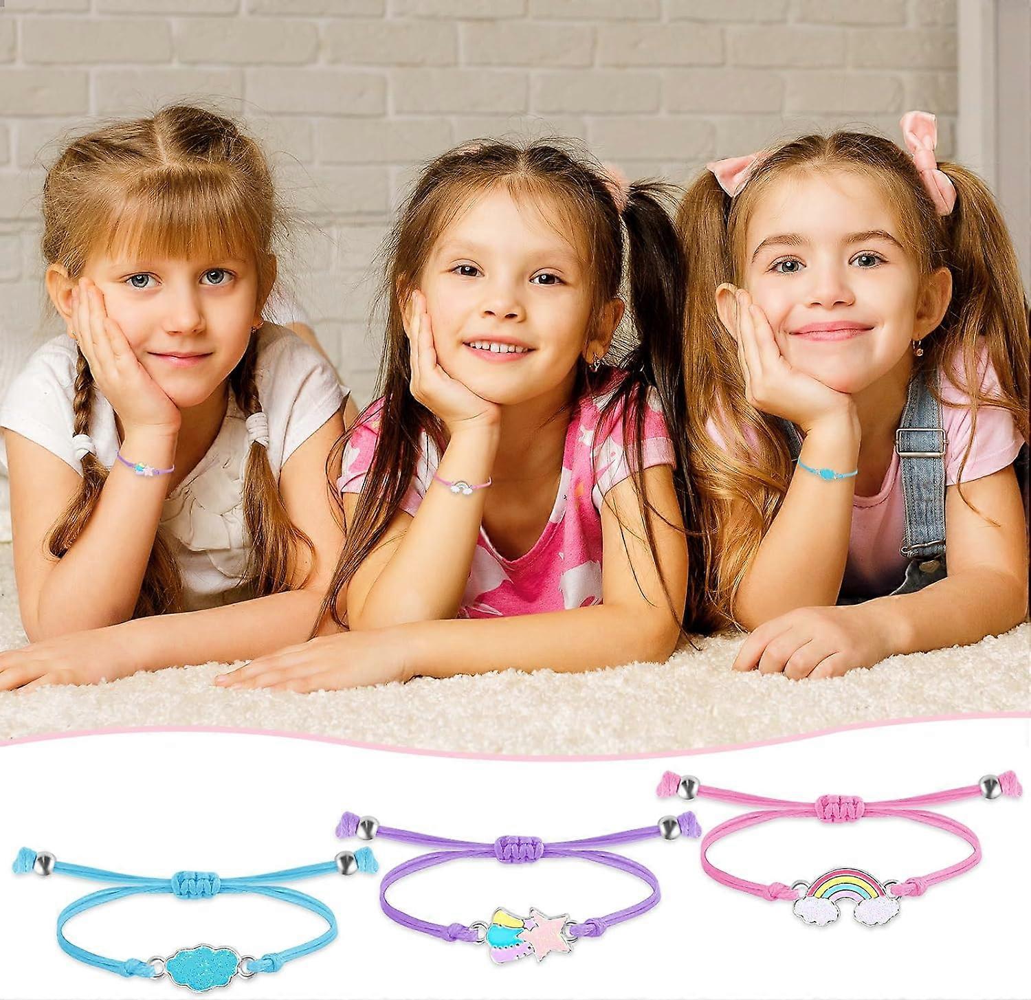 3 Pcs Colorful Friendship Bracelets Adjustable Braided Bracelet Rainbow ...