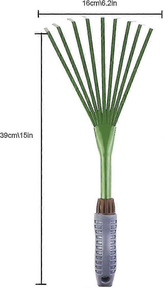 2024 Metal Garden Rake Nine Teeth Rake Grass Rake Leaves And Flowers ...