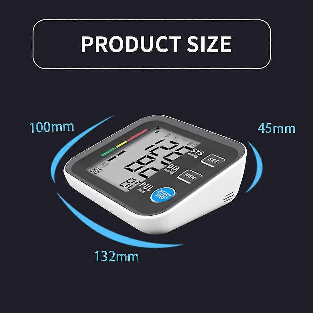 Smart Blood Pressure Monitors Upper Arm LCD Display Sphygmomanometer ...