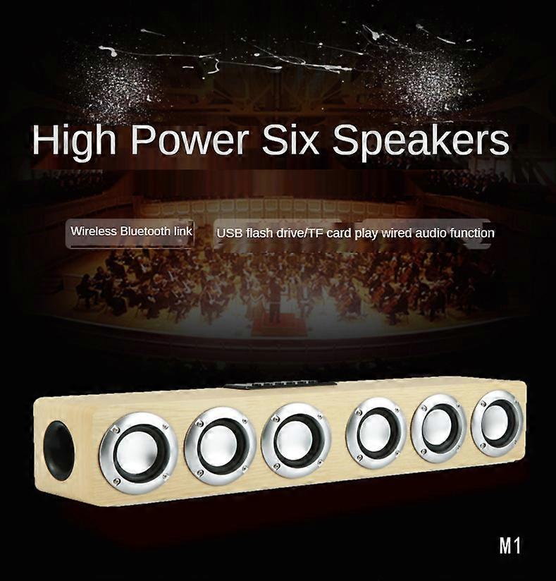 Wooden Sound Bar Audio Center Bluetooth Speaker Box Home Theatre System ...