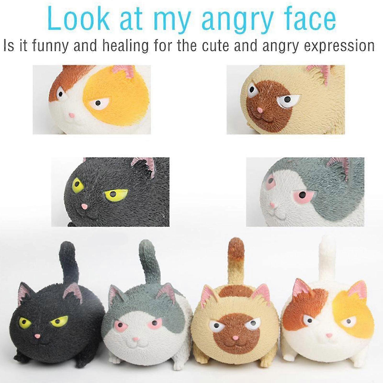 Squishy Cat Stress Toy Rolig Söt Katt Formad Stress Ball Stress Bollar ...