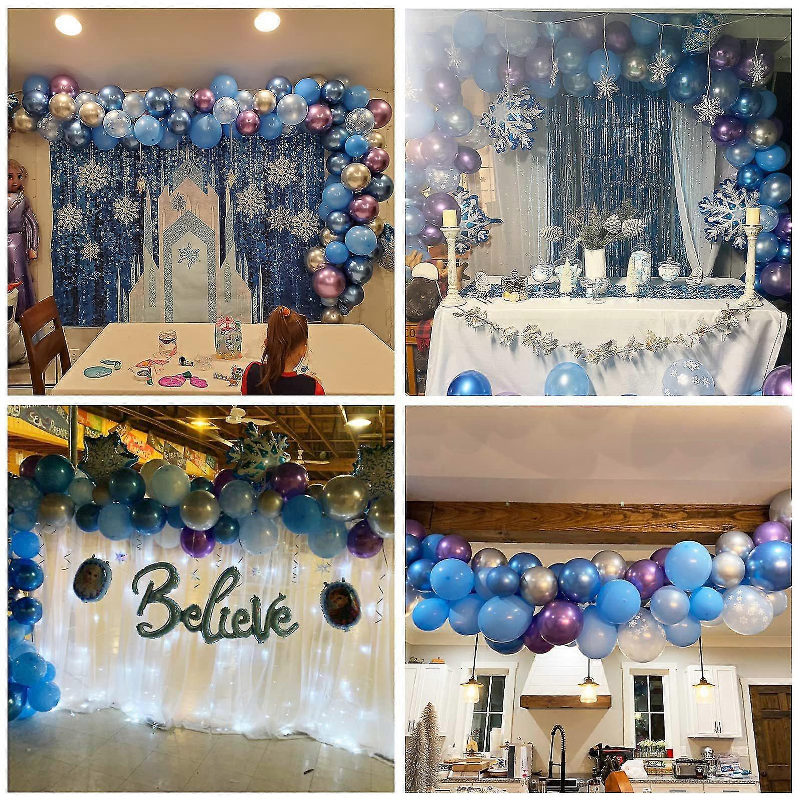 Snow Queen Elsa Theme Party Balloon Set Blue Balloon For Birthday ...
