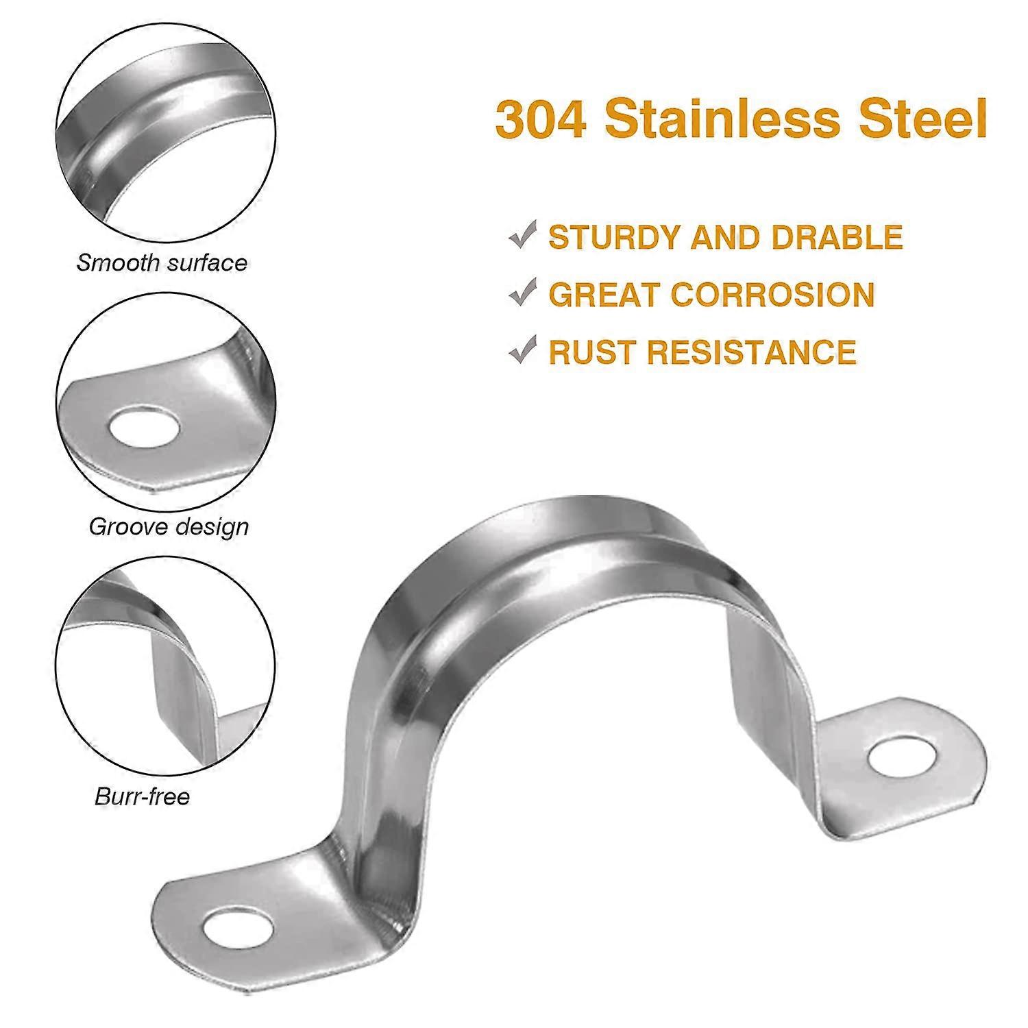 10 Pack U-Tube Clamp,304 Stainless Steel Hose Clamp Card Riding Card ...