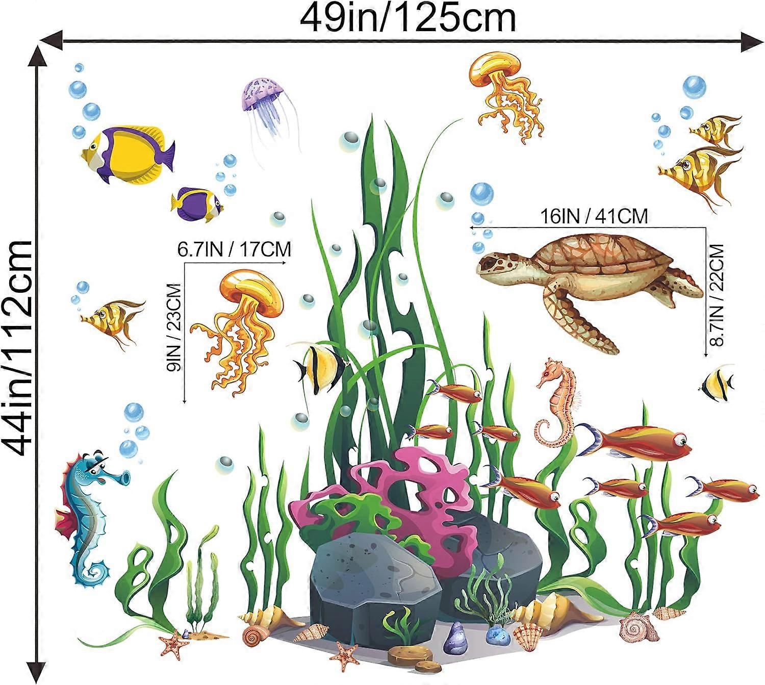 Ocean Wall Decals Under The Sea Fish Wall Stickers Ocean Animals Wall ...