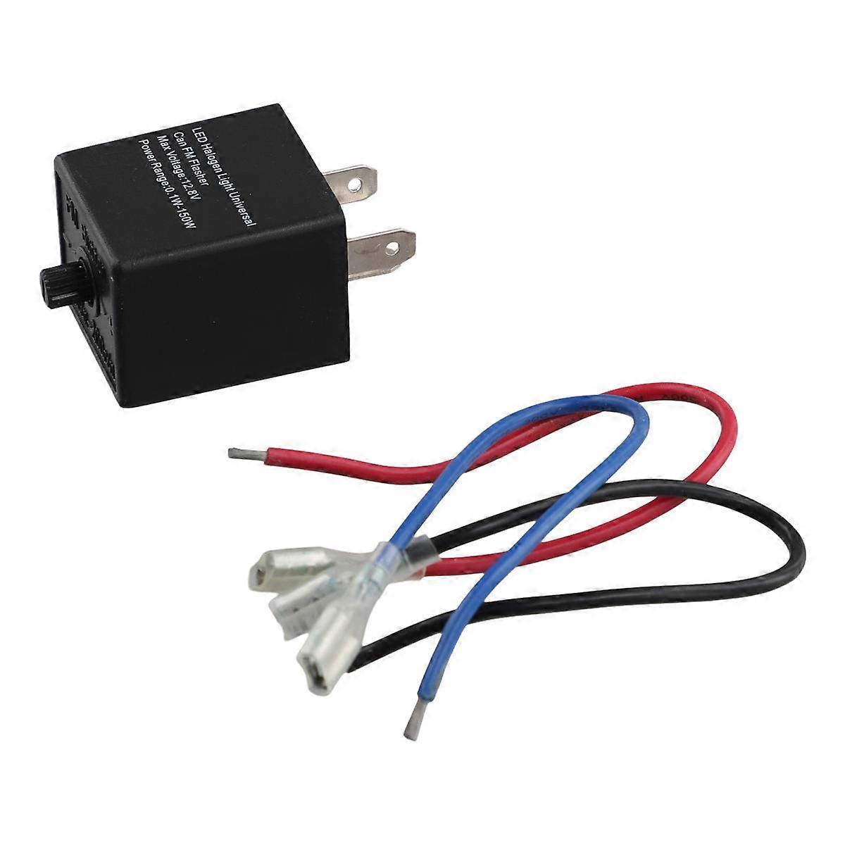 LED Flasher Relay, 12V 3-PIN Adjustable LED Flasher Relay Turn Signal ...