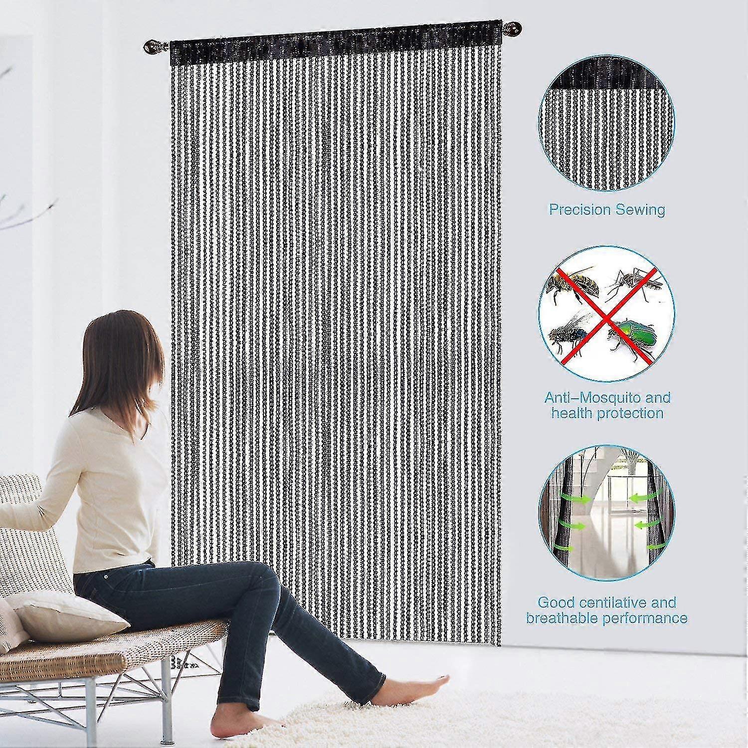 String Door Curtain Screen String Curtain For Doorways Divider Or Window Curtain Panel 39"x78.5 ...