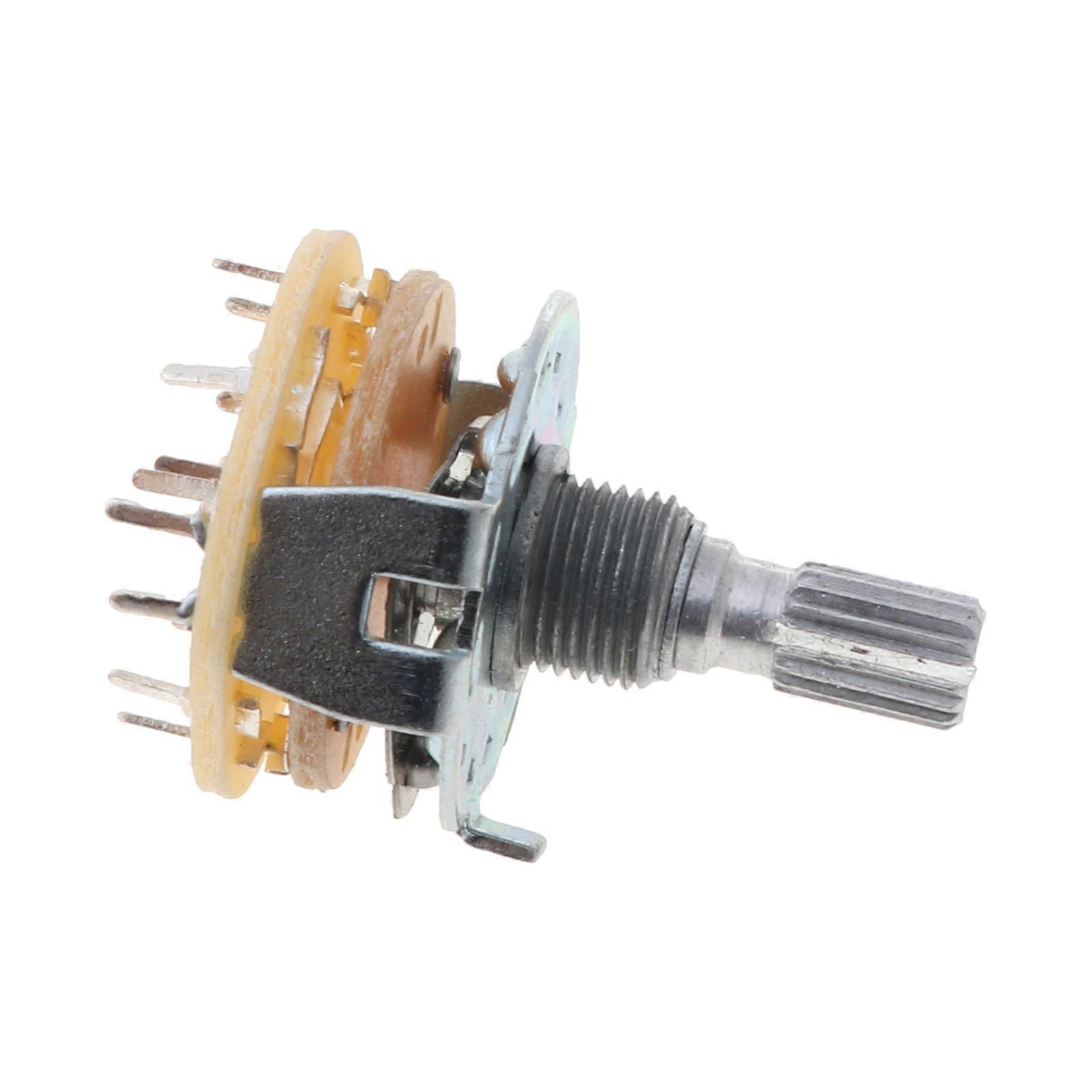 Shaft Panel Mount 2P5T Rotary Switch Selector Band 2 Pole Position 5 ...