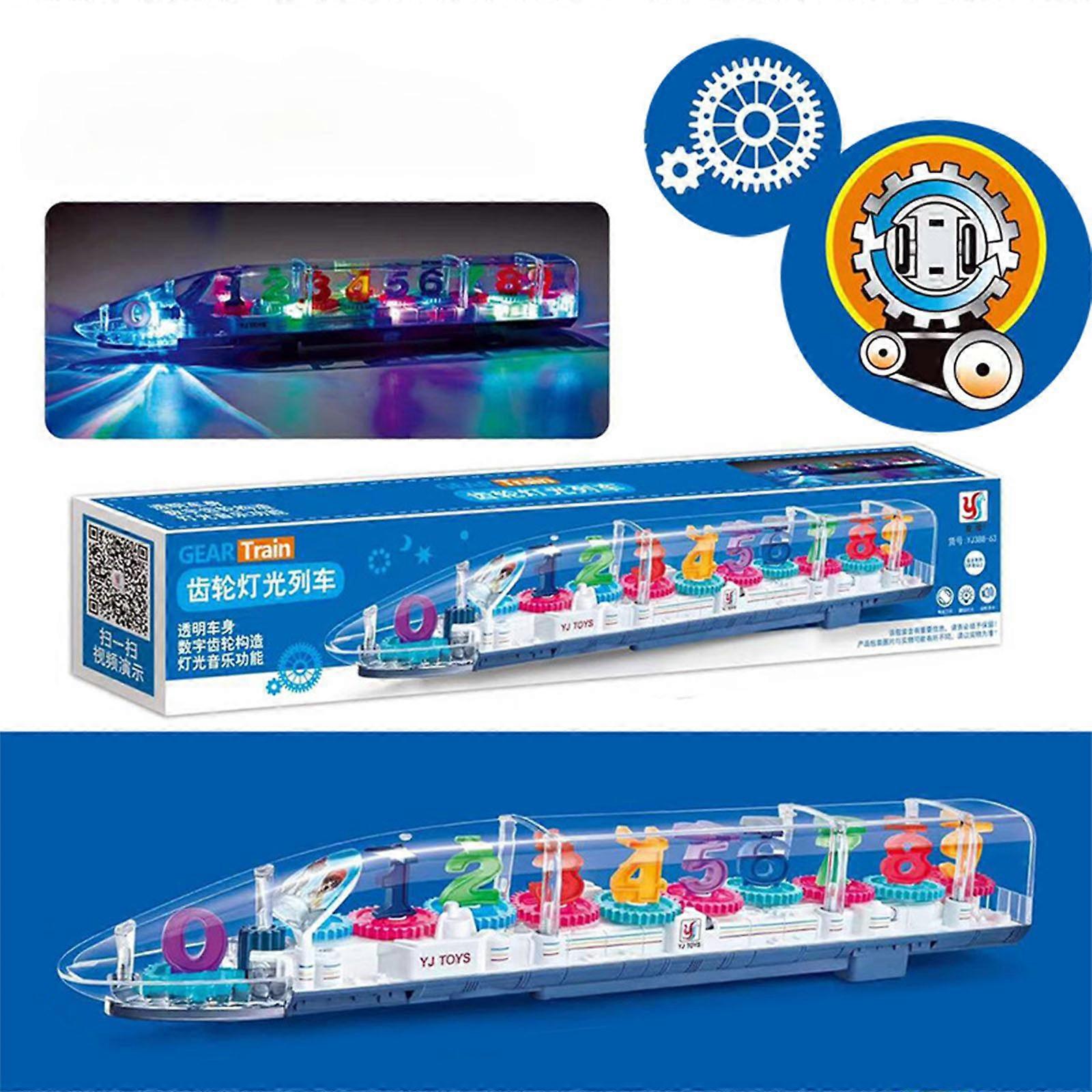 Transparent Gear Toy Car Music Luminous Gear Train Children Boys Toys ...