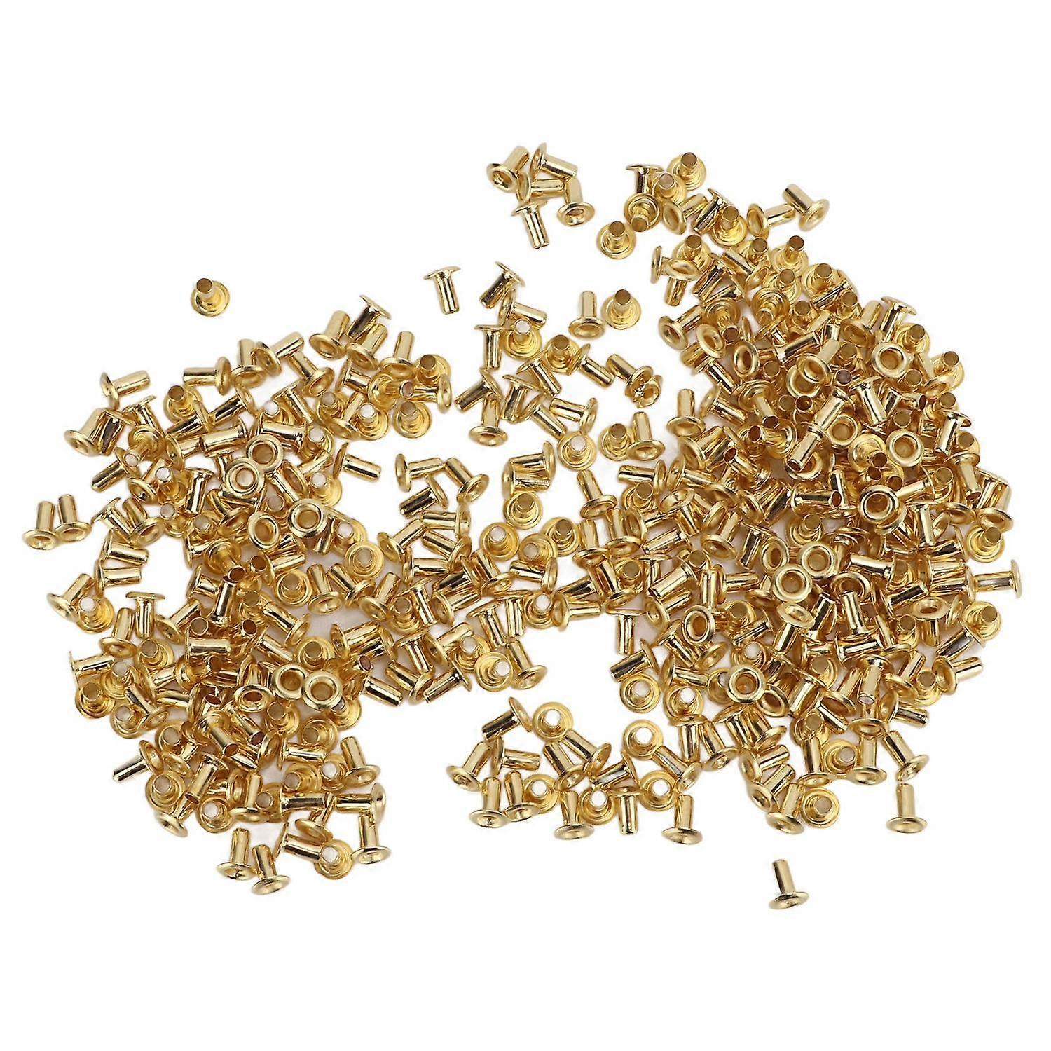 500 Pcs Hollow Rivets DIY Through Hole Brass Decorative Hollow Rivets ...