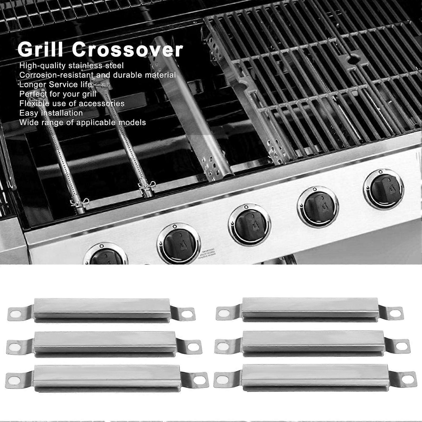 2 Set Grill Crossover Adjustable Channel Tubes Barbecue Stainless Steel ...