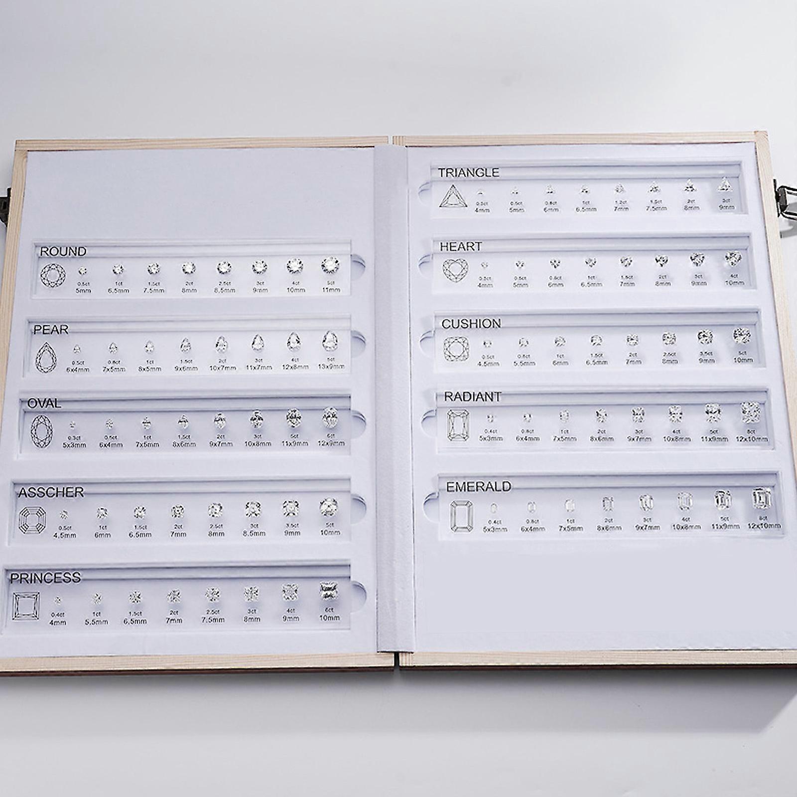 Multipurpose All Shapes Gemstones Rings Size Reference Chart Including ...
