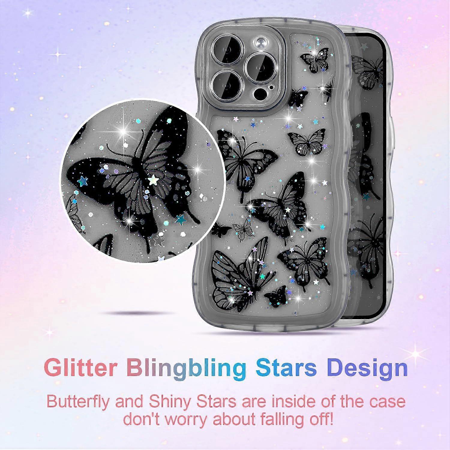 Wave Case for iPhone 16 Pro Max 6.9 inch, Pretty Bling Glitter Case for ...