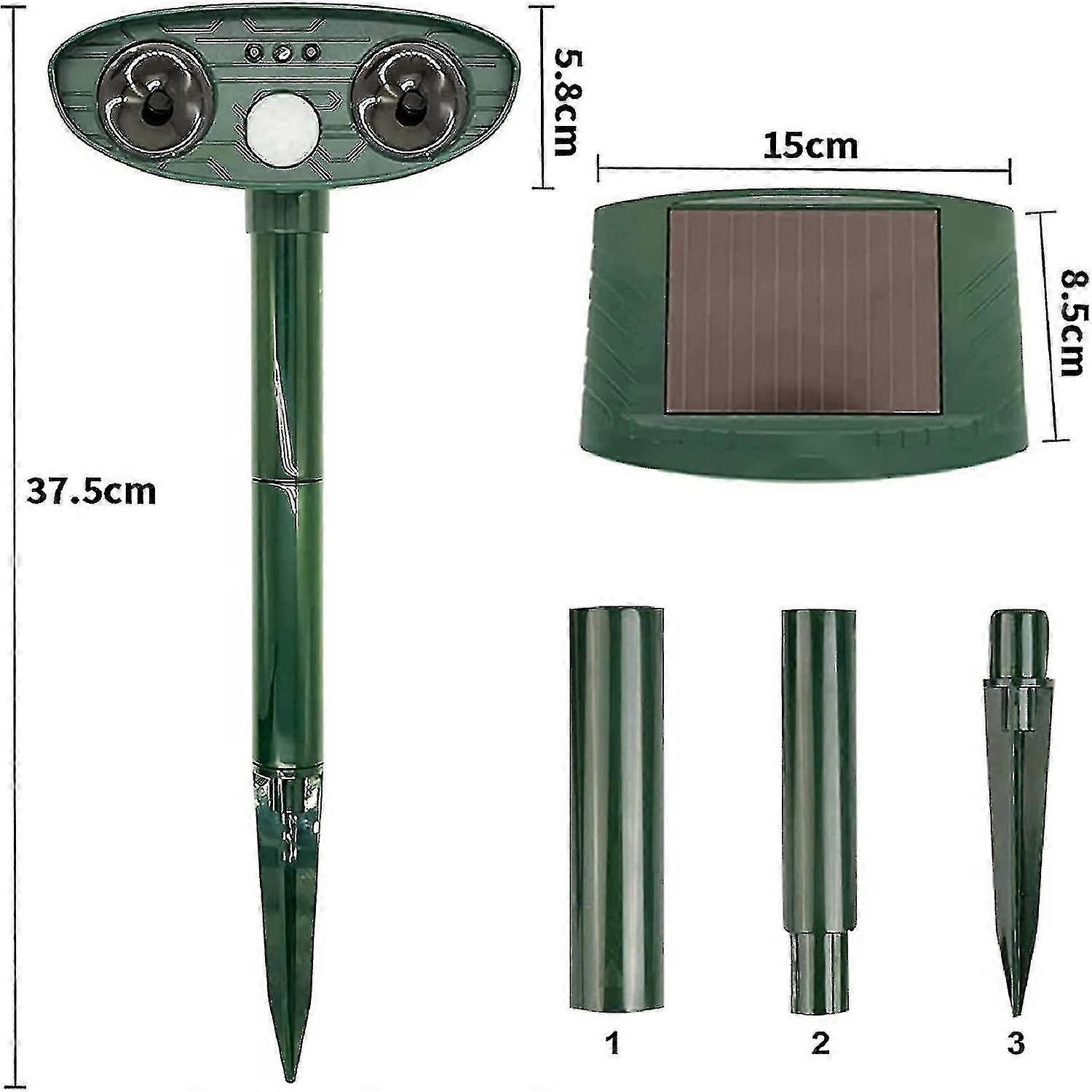 Waterproof Outdoor Ultrasonic Cat Repeller - Solar Powered, Motion ...