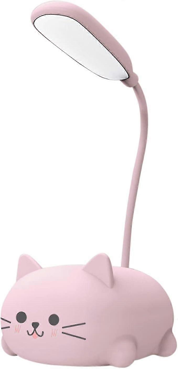 Kids Desk Lamp, Cute Cat LED Table Lamp Flexible Arm, USB Rechargeable ...
