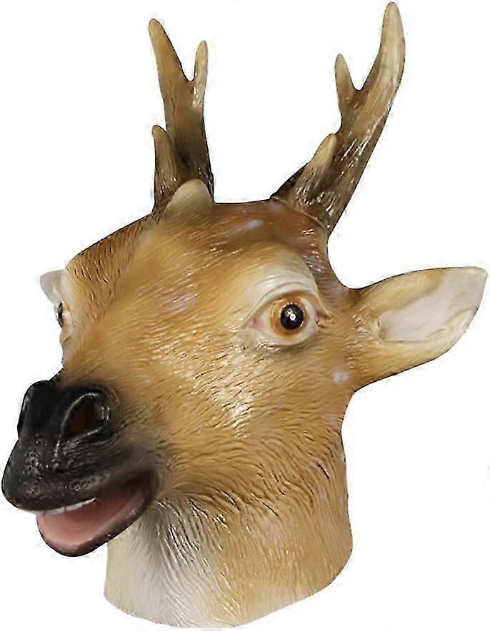 Latex Deer Mask Halloween Animal Head Mask for Adults Fancy Dress Prop ...