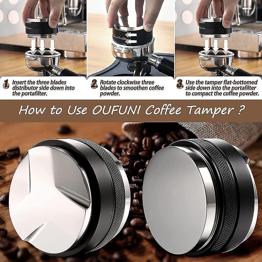 53mm Coffee Tamper And 54mm Dosing Funnel Set, Dual Head Coffee Leveler ...