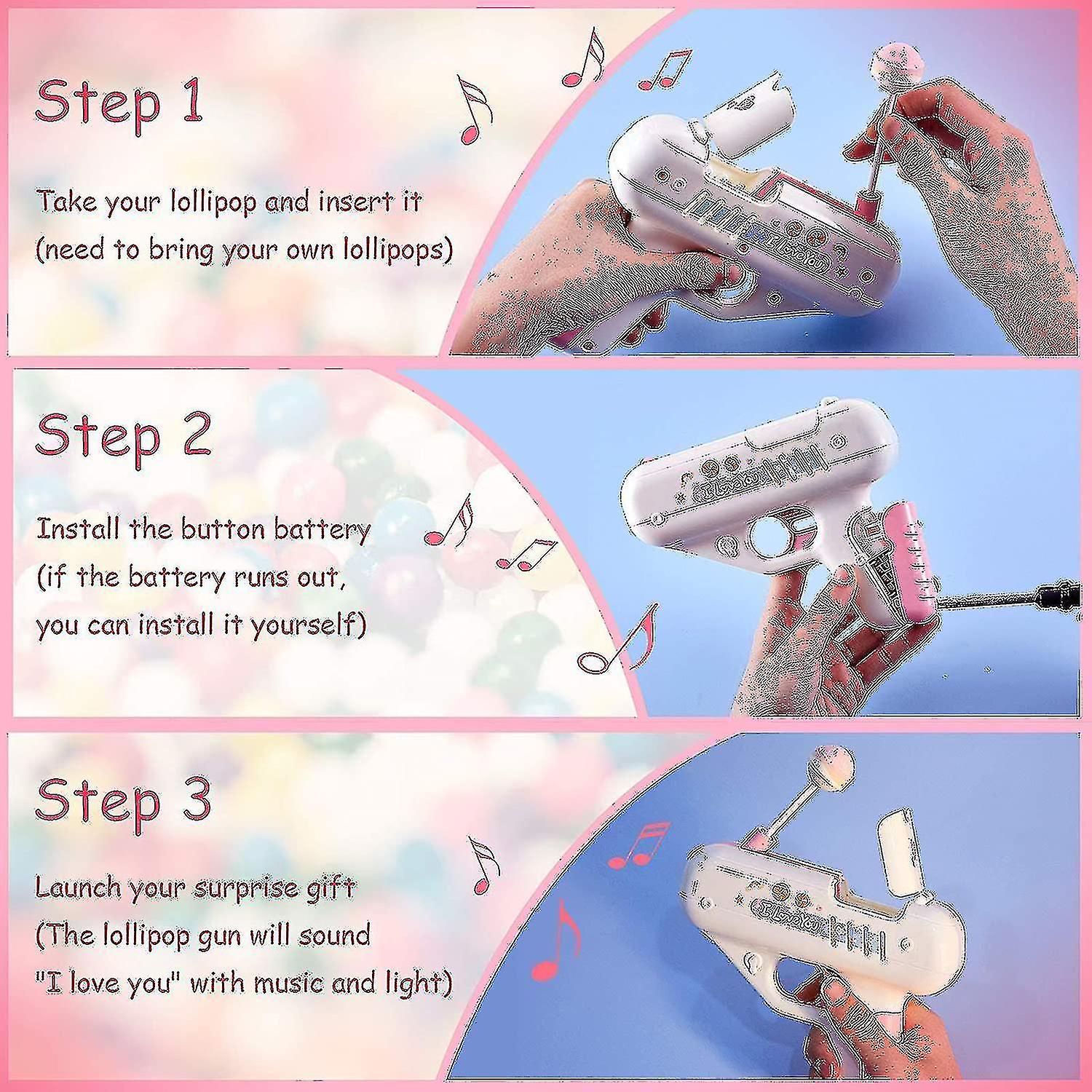 Gun Candy Gun Toy, Childrens Lollipop Storage Toy, Surprise Lollipop ...