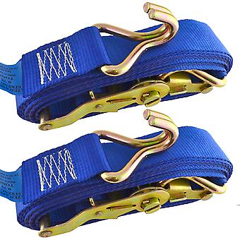 Blue Ratchet Strap Tie Down Trailer 5m Hook Cargo Strap 750kg Lashing x ...