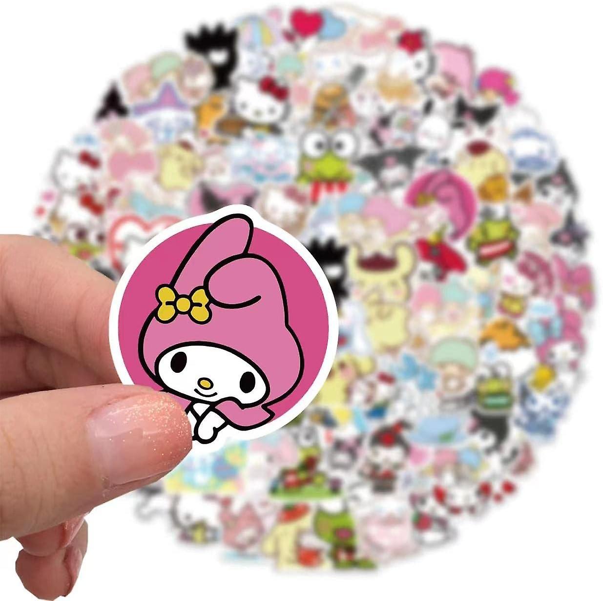 100pcs Cute Stickers Pack Hello Kittty Stickers Mymelody&kuromi ...