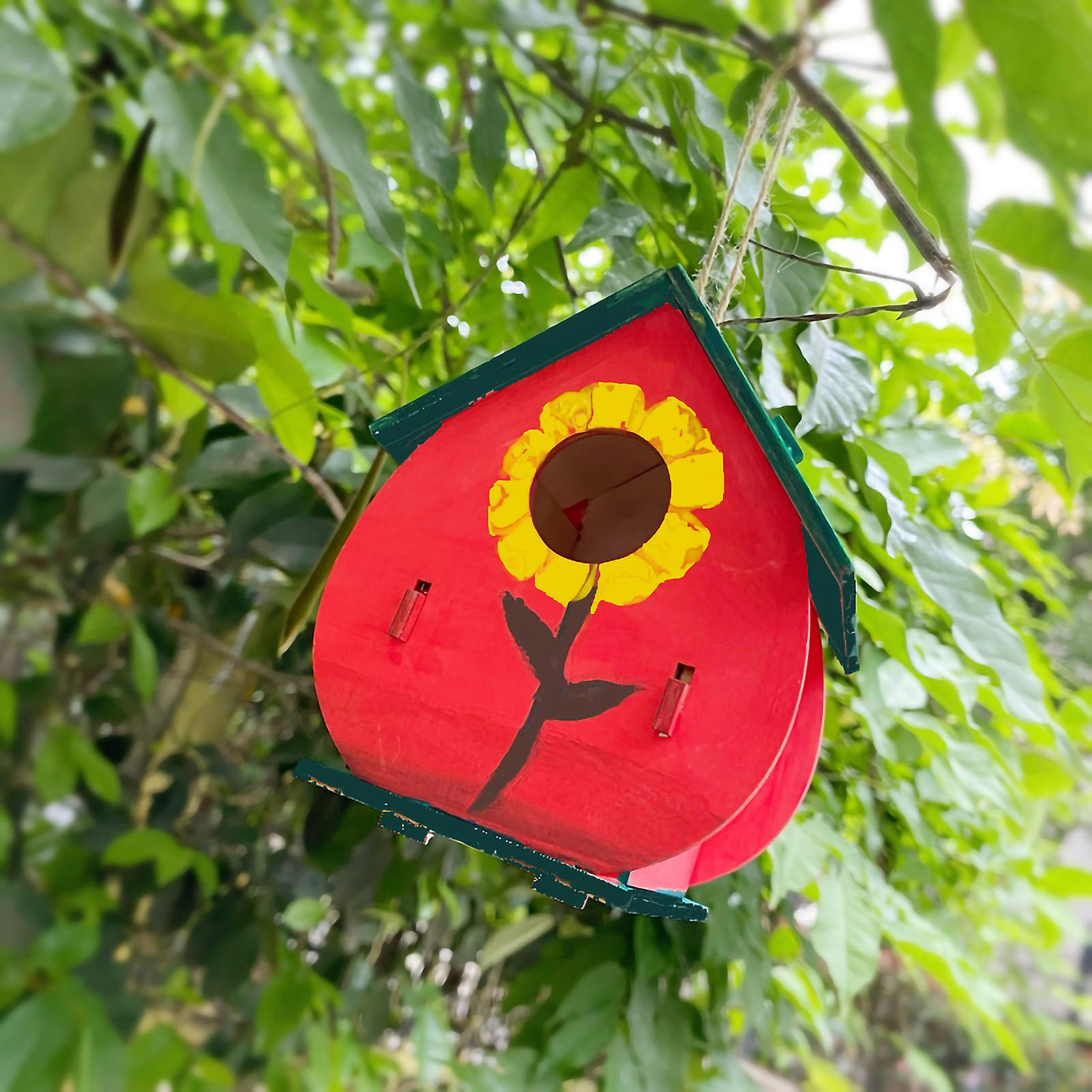 1 Set Bird House Construction Kit Children DIY Painting Assembling Bird ...