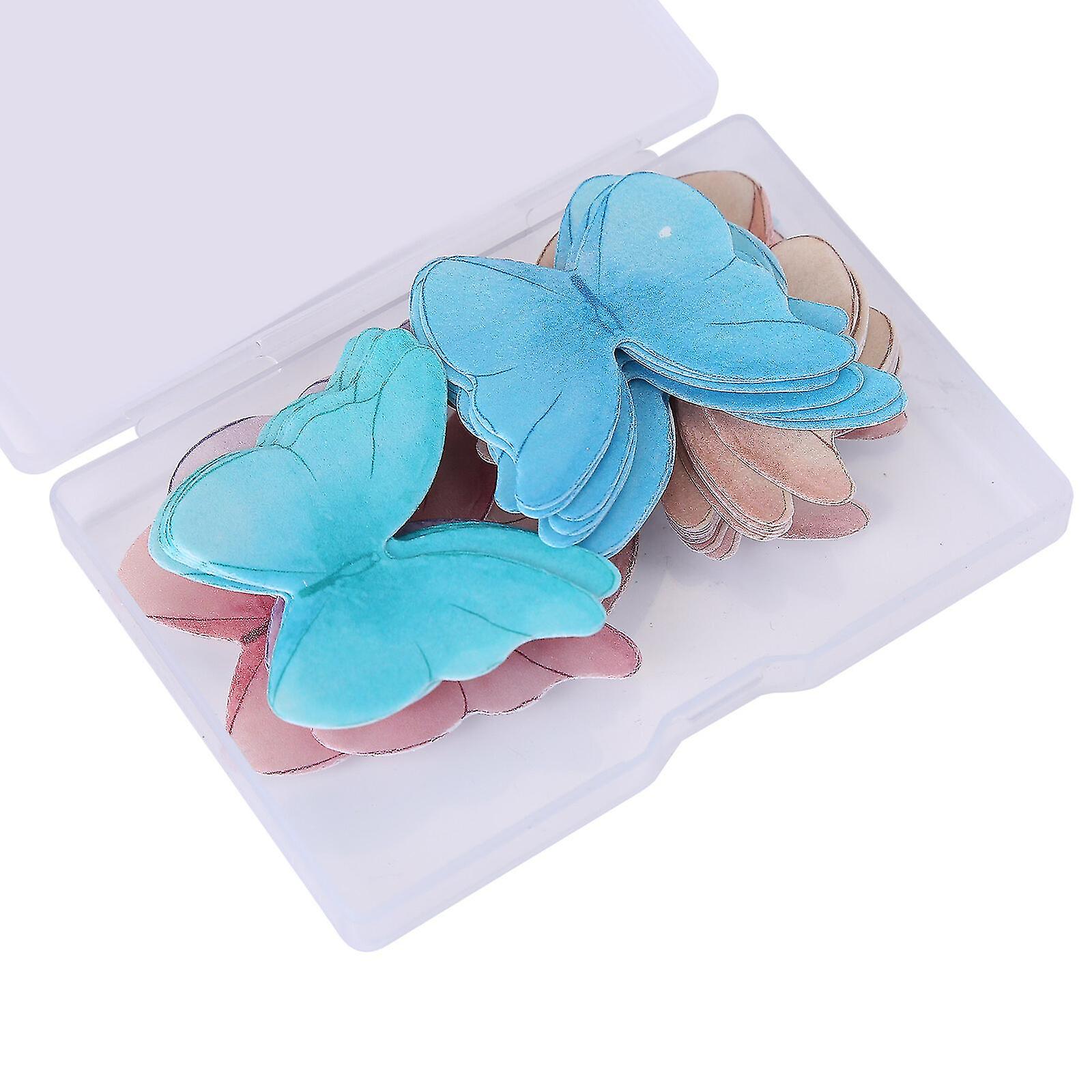 48PCS Edible Butterfly Wafer Paper 3D Colorful Cake Realistic Butterfly ...