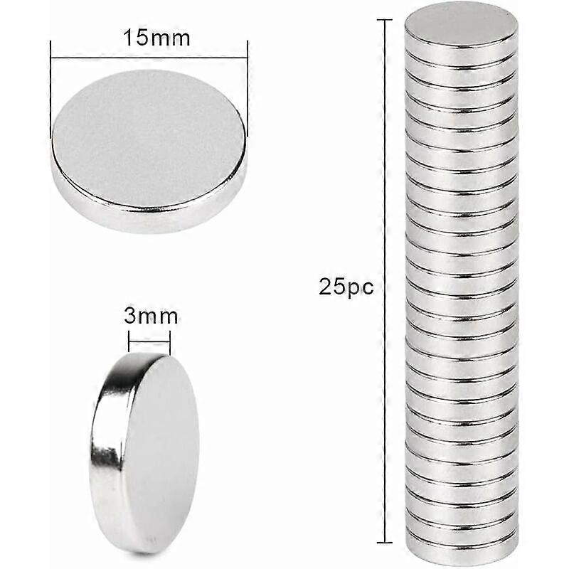 Neodymium Magnet 15 mm diameter x 3 mm for Magnetic Board, Refrigerator ...