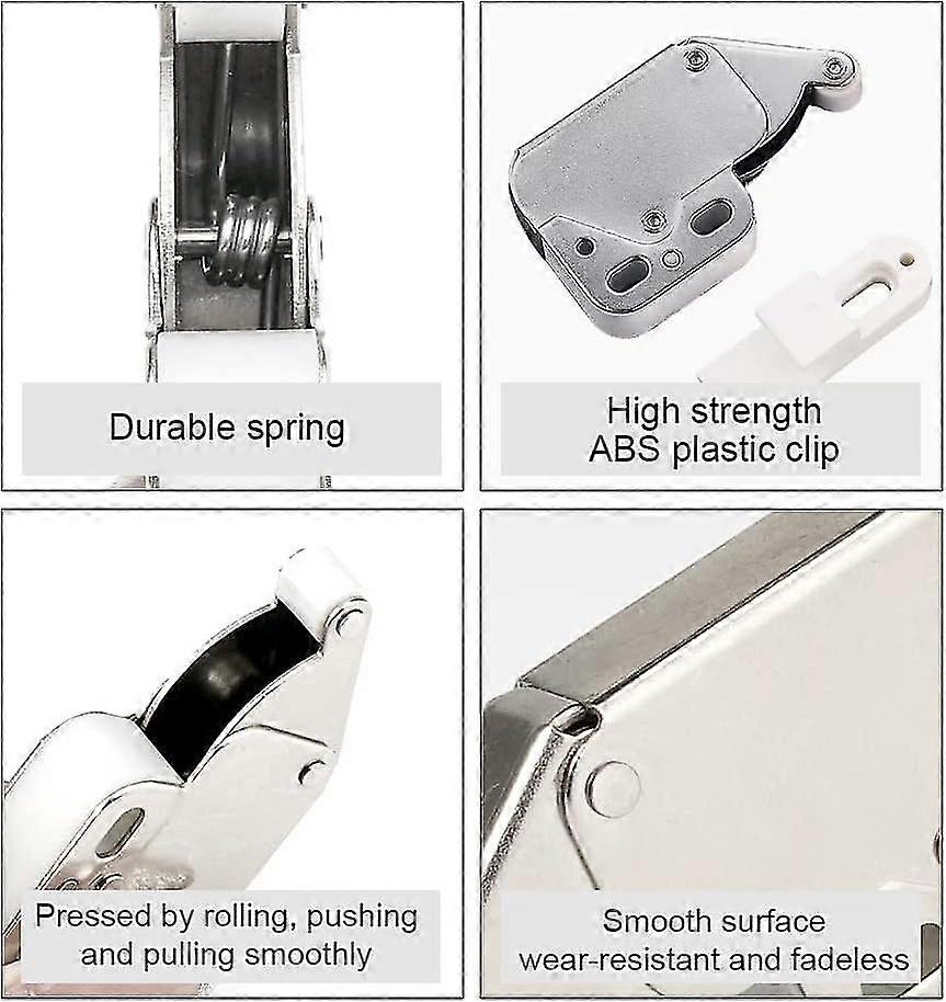 6 Pieces Spring Loaded Cabinet Lock, Mini Touch Latches, Spring Loaded ...
