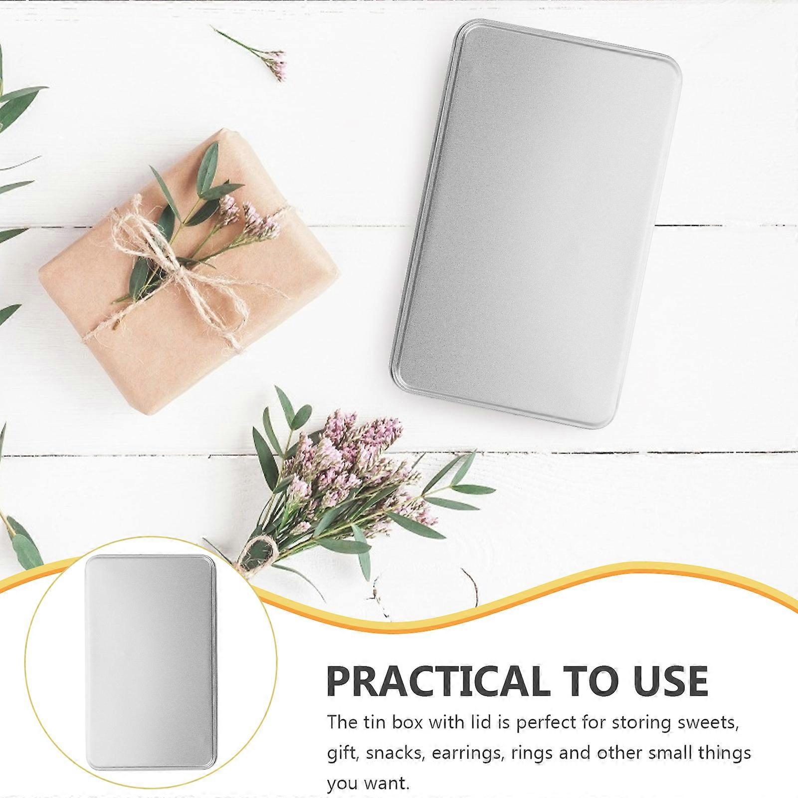 3pcs Small Tin Box Empty Rectangle Tinplate Box Tinplate Containers Tin ...