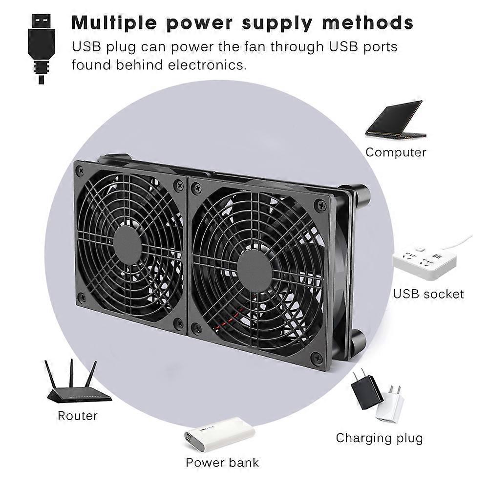 Gdstime DC 5V USB TV Box Dual Ball Cooler 80mm 92mm W/Controller ...